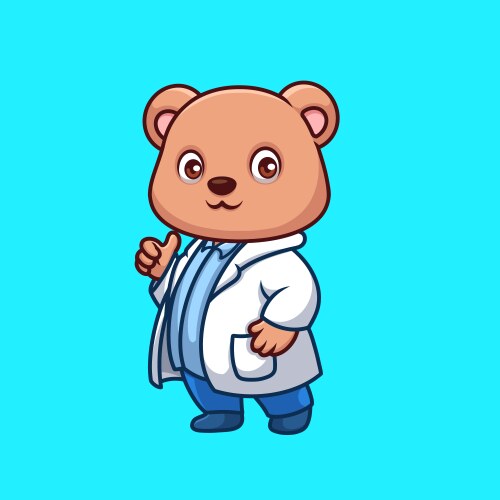 Doctor polar bear cute cartoon Royalty Free Vector Image