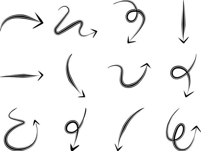 Double arrow direction shape curved line Vector Image