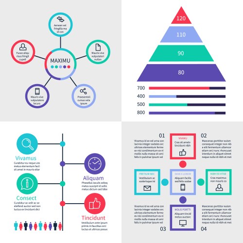 Information operations loop infographic template Vector Image