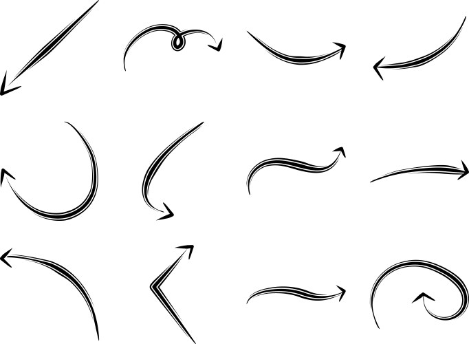 Double arrow direction shape curved line Vector Image