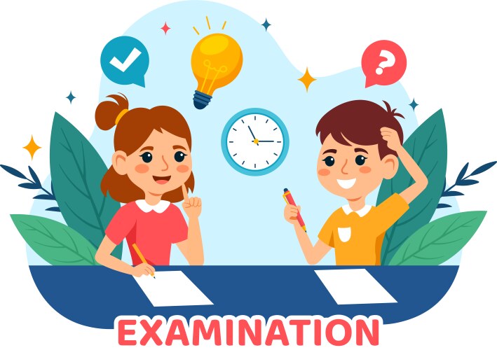 Examination paper with online exam form papers Vector Image