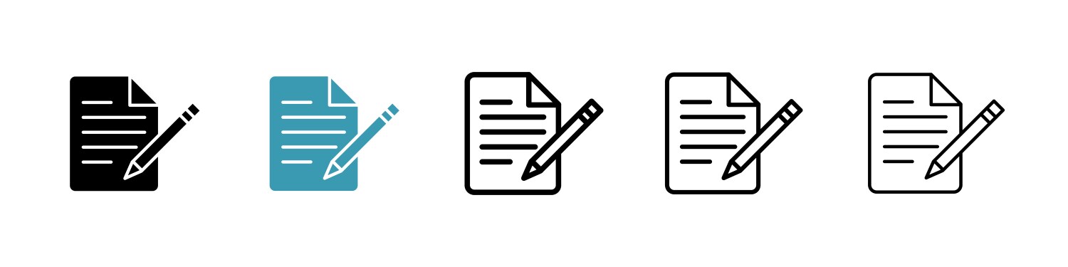 Note line icon set Royalty Free Vector Image - VectorStock