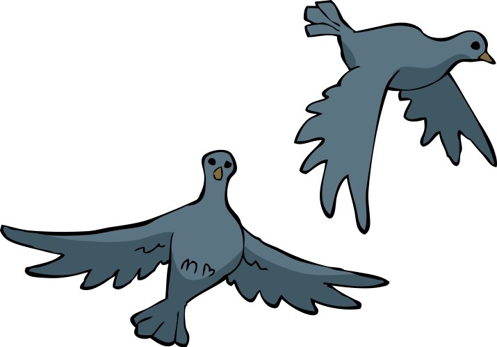 Two flying birds Royalty Free Vector Image - VectorStock