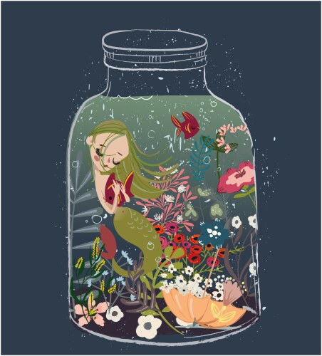 Cute cartoon mermaid Royalty Free Vector Image