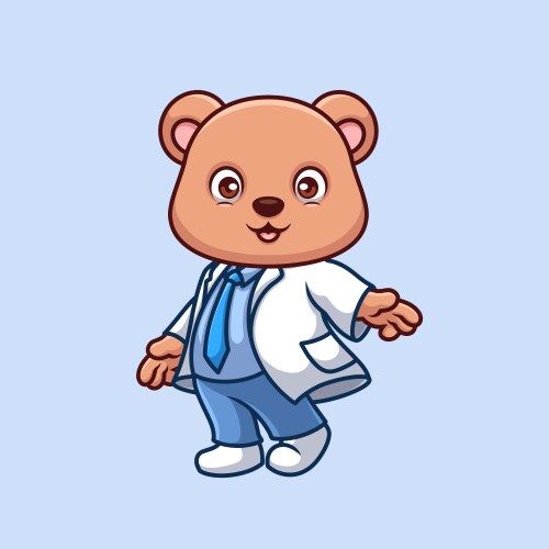 Doctor bear cute cartoon character Royalty Free Vector Image