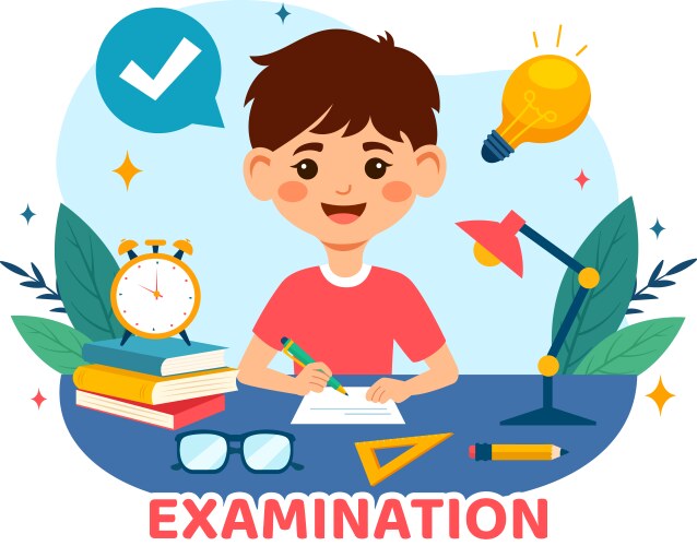 Examination paper with online exam form papers Vector Image