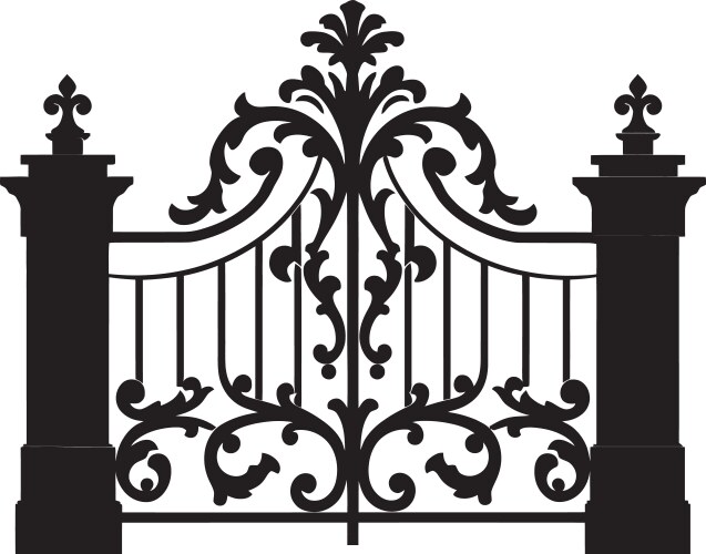Heritage gateway emblematic metal gate logo Vector Image