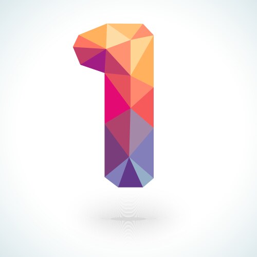 Wooden number 1 cartoon plank in one digit Vector Image