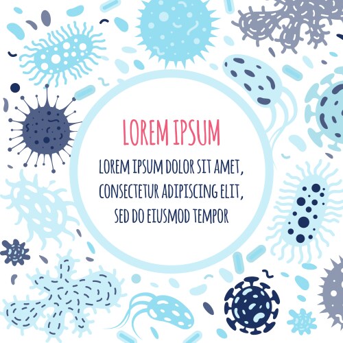 Microbes science concept outline colored heart Vector Image