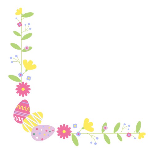 Floral easter border Royalty Free Vector Image