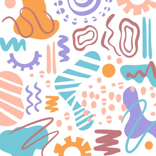 Minimal childish doodle shapes abstract forms Vector Image