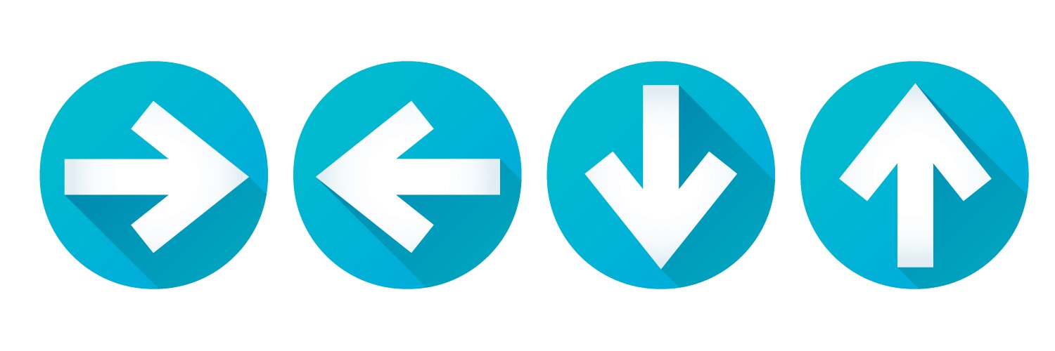 White arrow icons flat design set image Royalty Free Vector