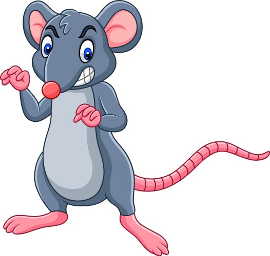 Cartoon rat with angry expression Royalty Free Vector Image