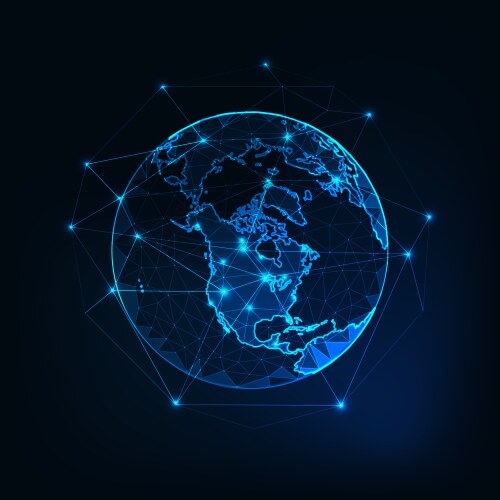 Earth view from space and satellite background Vector Image