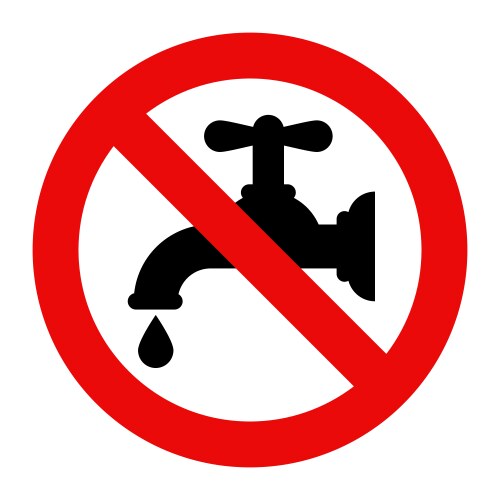 Do not drink water sign Royalty Free Vector Image