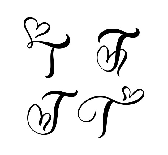 Set vintage floral letter monogram h Royalty Free Vector