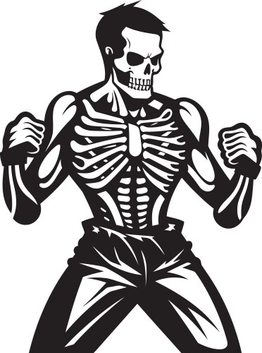 Skull crusher skeleton boxer design undead Vector Image