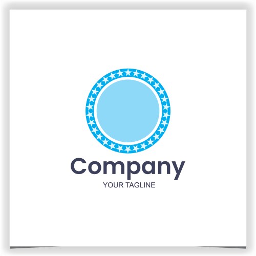 Blue round logo with a cross logo design template Vector Image