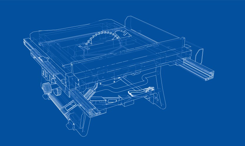Table saw blueprints Royalty Free Vector Image