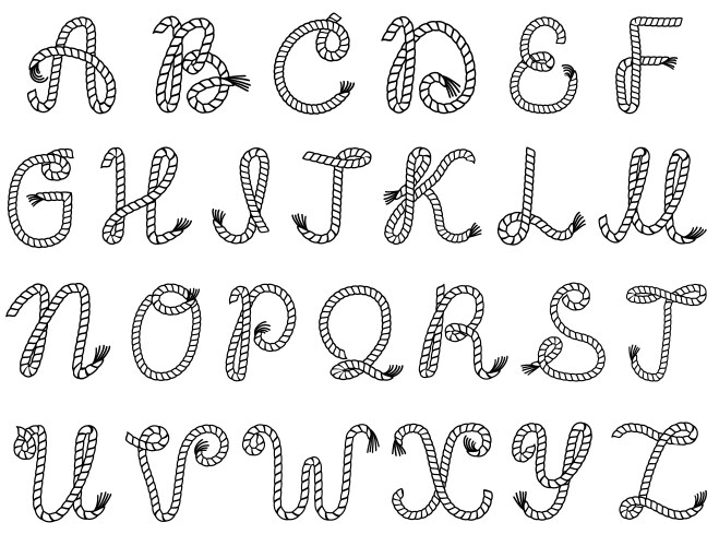 Alphabet Rope Letter Vector Images (over 940)