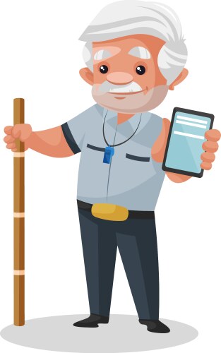 Watchman cartoon Royalty Free Vector Image - VectorStock