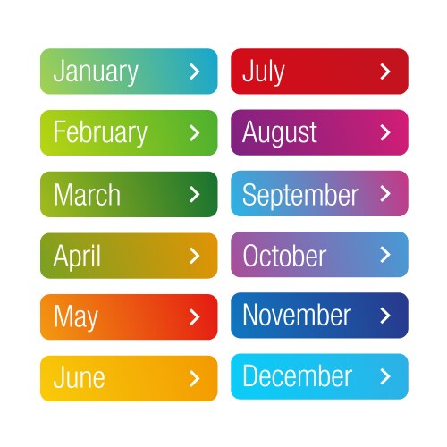 Months and day Royalty Free Vector Image - VectorStock