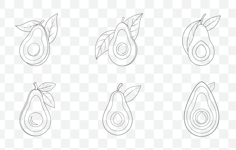 Avocado Outline Vector Images (over 6,600)