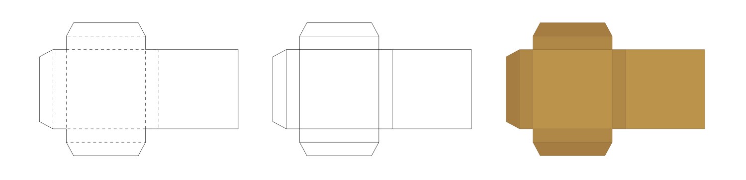 Cardboard folding box die cut template Royalty Free Vector