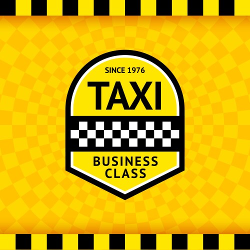 Taxi symbol with checkered background - 02 Vector Image