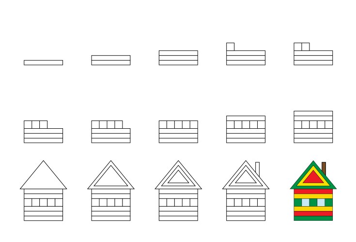 Kids Drawing Simple House Vector Images (over 1,000)