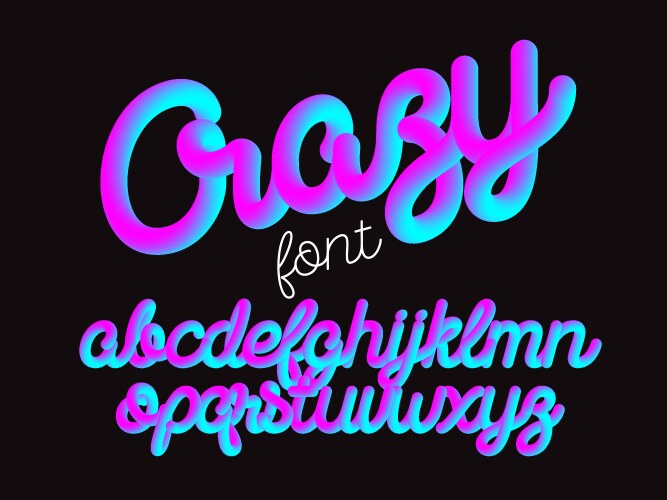 Multicolored art alphabet and numbers Royalty Free Vector