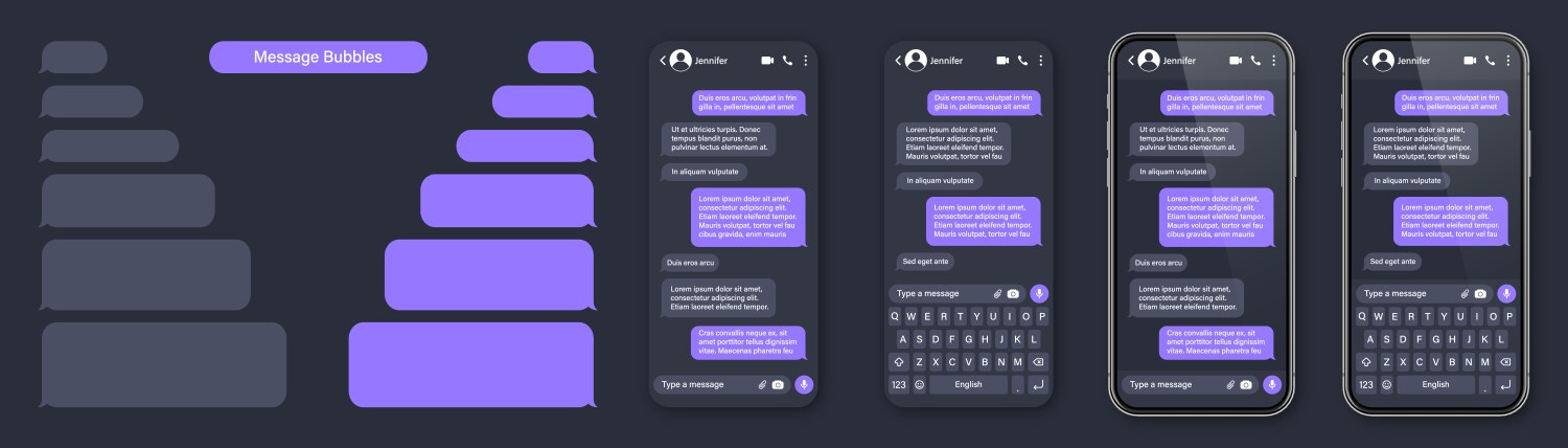 Realistic smartphone with messaging app sms text Vector Image