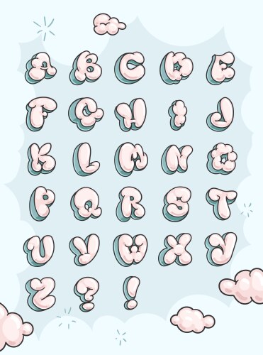Cartoon bubblegum font Royalty Free Vector Image Cartoon bubblegum font Royalty Free Vector Image
