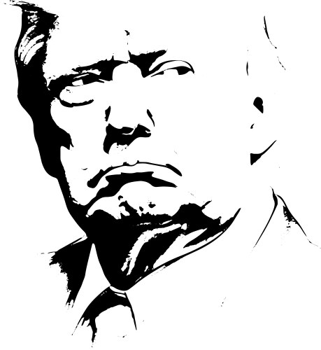 Donald trump silhouette Royalty Free Vector Image