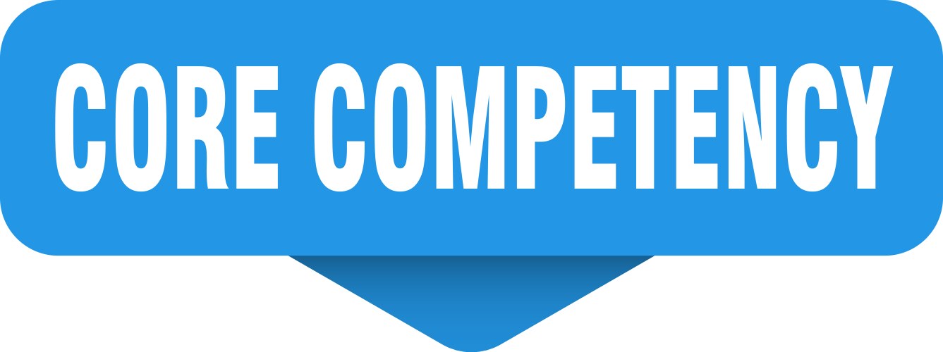 Core competency sticker sign Royalty Free Vector Image