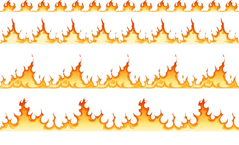 Cartoon fire borders flame frame blazing Vector Image