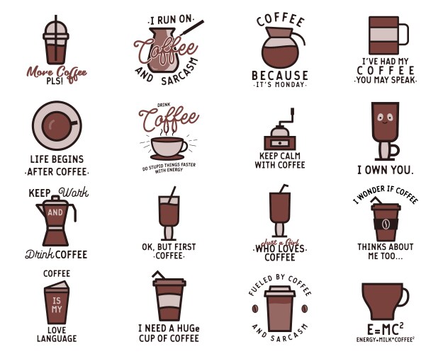 Coffee Stickers Vector Images (over 20,000)