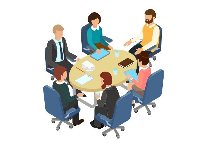 Round Table Discussion Icon Vector Images (over 590)