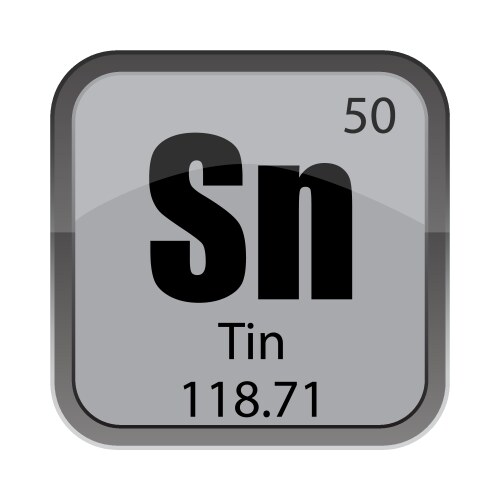 Tin Element - Atomic Number 50 – Royalty-Free Vector | VectorStock