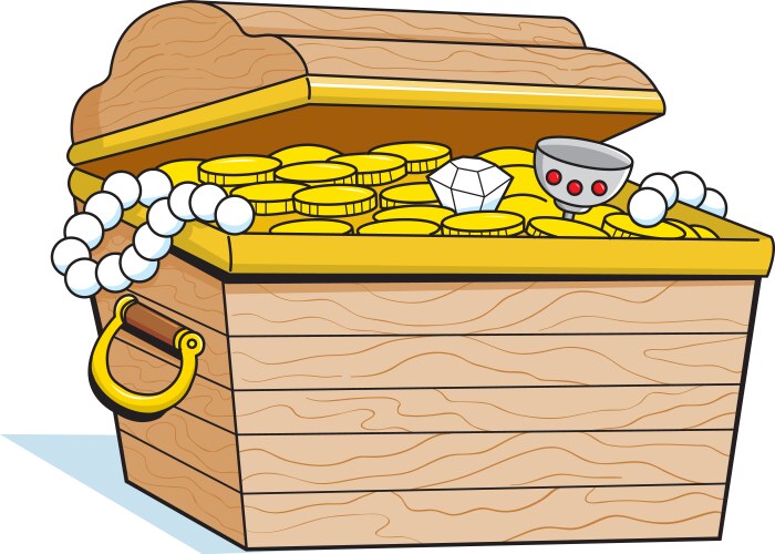 Cartoon open treasure chest with gold coins Vector Image
