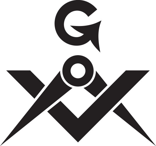 Letter g with square and compasses Royalty Free Vector Image