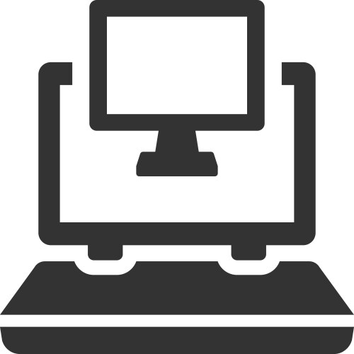 Computer monitor check icon Royalty Free Vector Image