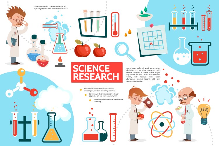Laboratory symbols science and chemistry icons Vector Image