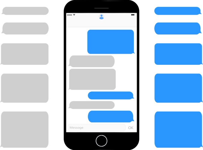 Message text box mobile phone screen Royalty Free Vector