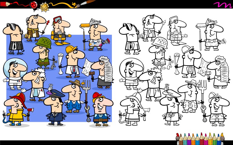 Worker with trowel coloring page Royalty Free Vector Image