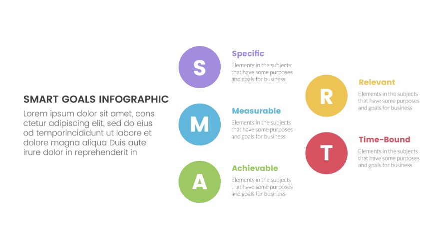 Smart goals setting framework infographic Vector Image