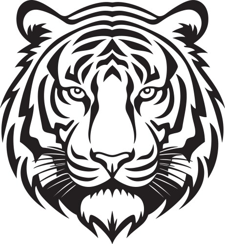 Stylized tiger sketch artistic monochrome Vector Image