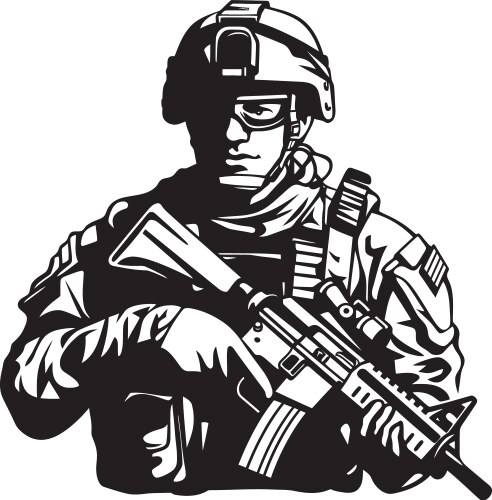 Tactical precision black icon design for soldier Vector Image