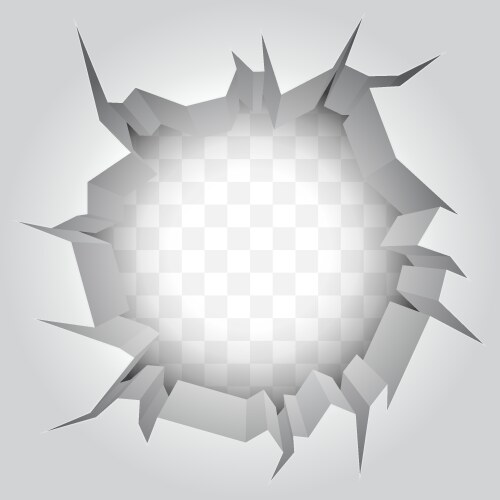 Hole in the broken wall Royalty Free Vector Image