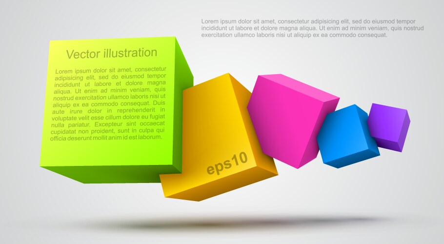 Colored cubes 3d Royalty Free Vector Image - VectorStock